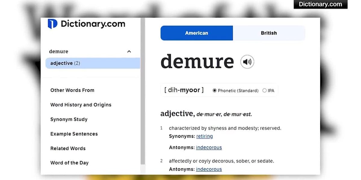 ‘Demure’ named as 2024 Word of the Year by Dictionary.com ‘Demure’ named as 2024 Word of the Year by Dictionary.com